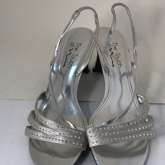 Nina | Shoes | Nina Silver Shiny Heels | Poshmark